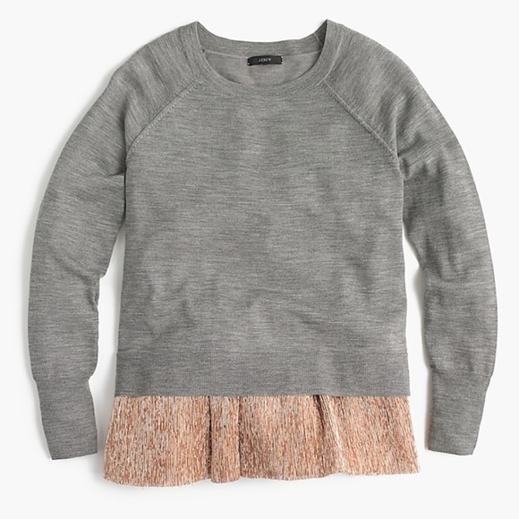 J. Crew | Sweaters | J Crew Collection Crewneck Merino Wool Layered Xs ...